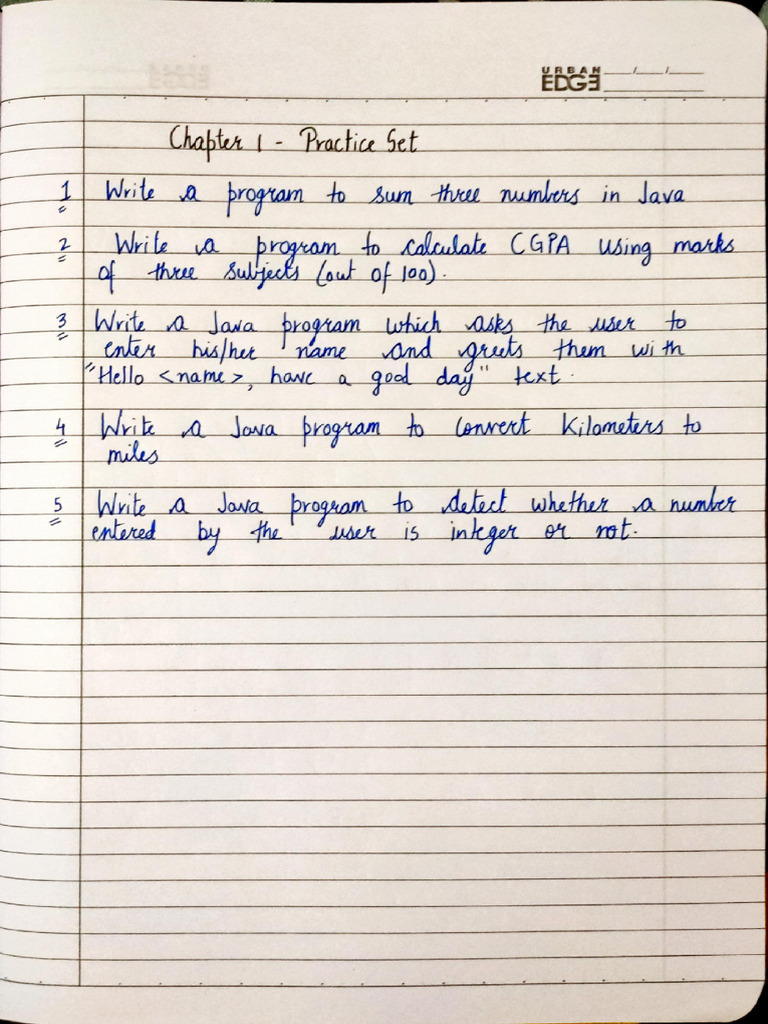 Java Chapter 1 Practice Set | PDF