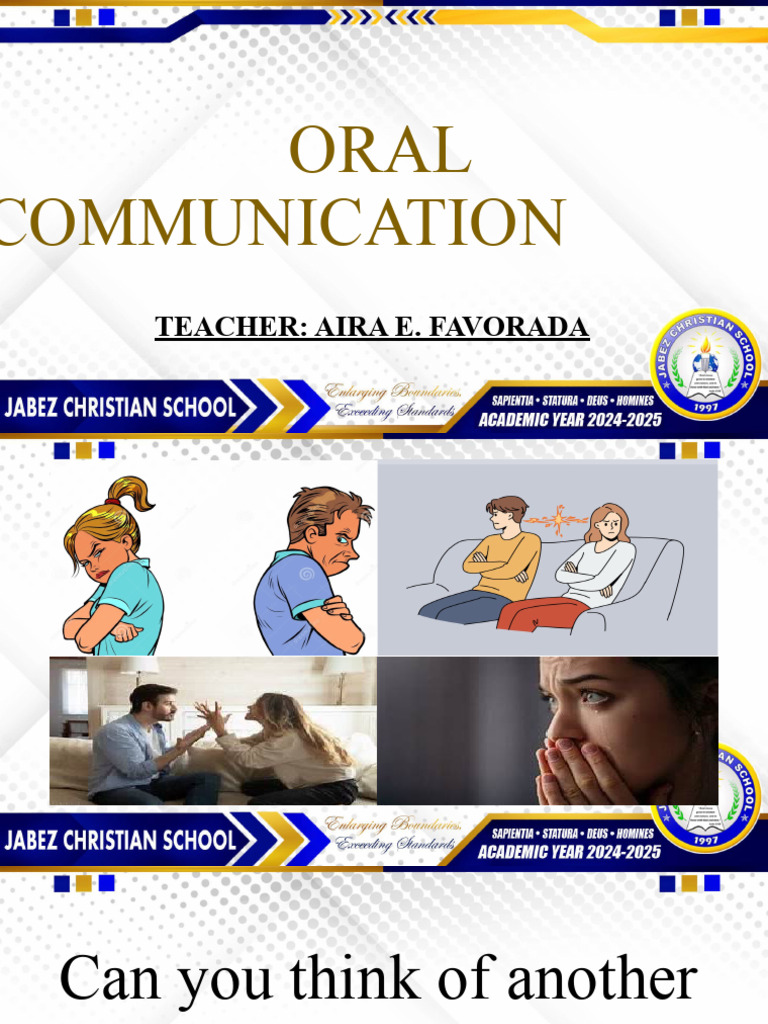 Oral Communication LESSON 5 3rd Week | PDF | Communication | Nonverbal ...