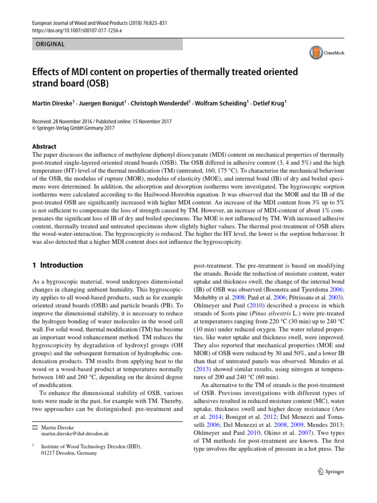 Effect of MDI Content On Properties of Thermally Treated Oriented ...