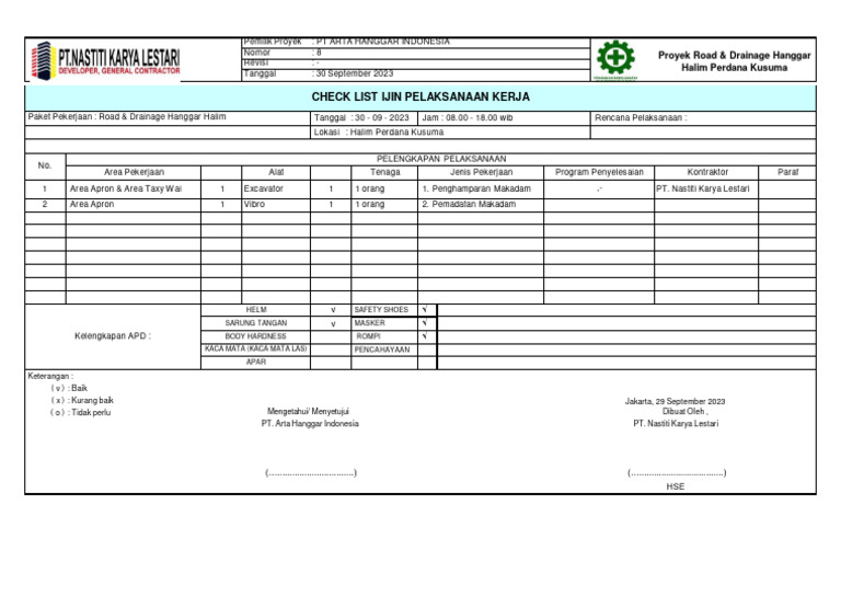 Ijin Kerja k3 Halim | PDF