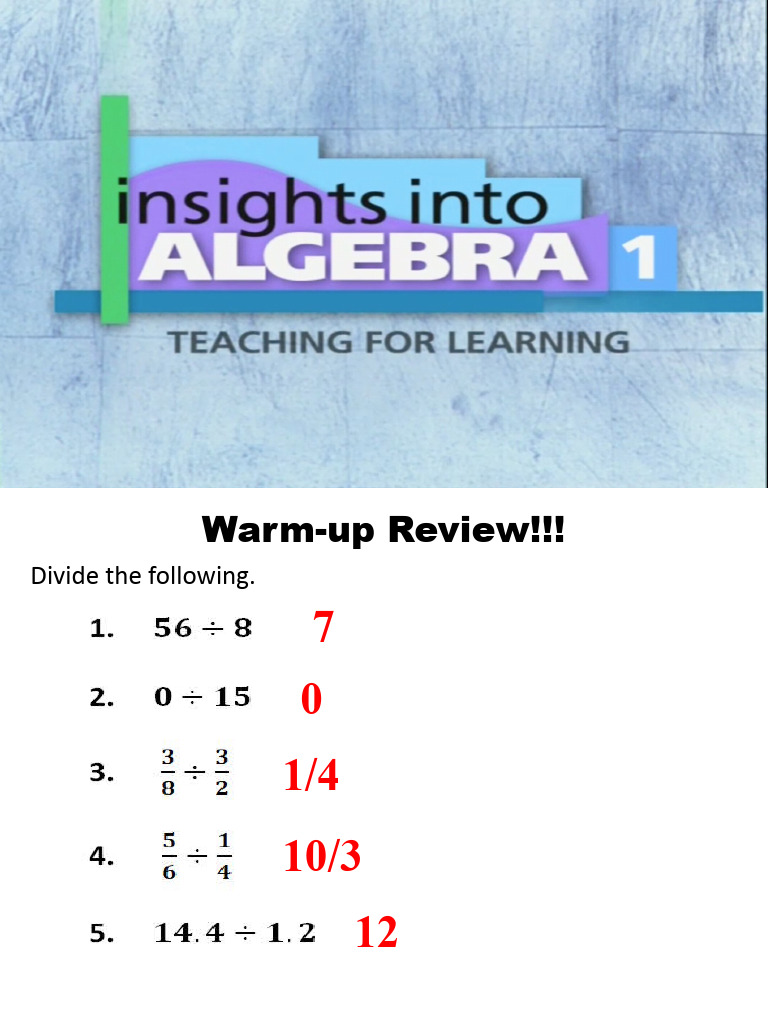 1.14 Dividing Real Numbers | PDF