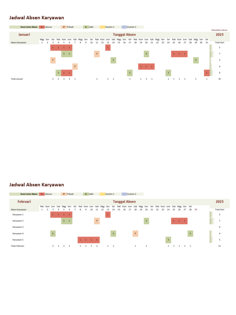 Template Absensi | PDF