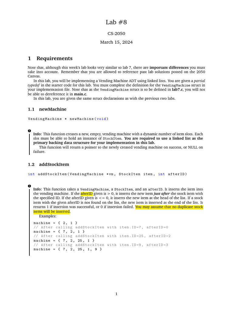 Lab 8 | PDF | Pointer (Computer Programming) | Software Engineering