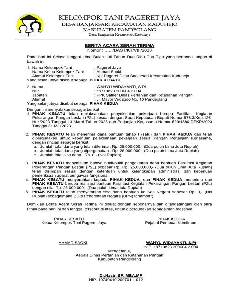 Contoh Laporan Akhir Tahap 1 p2l | PDF