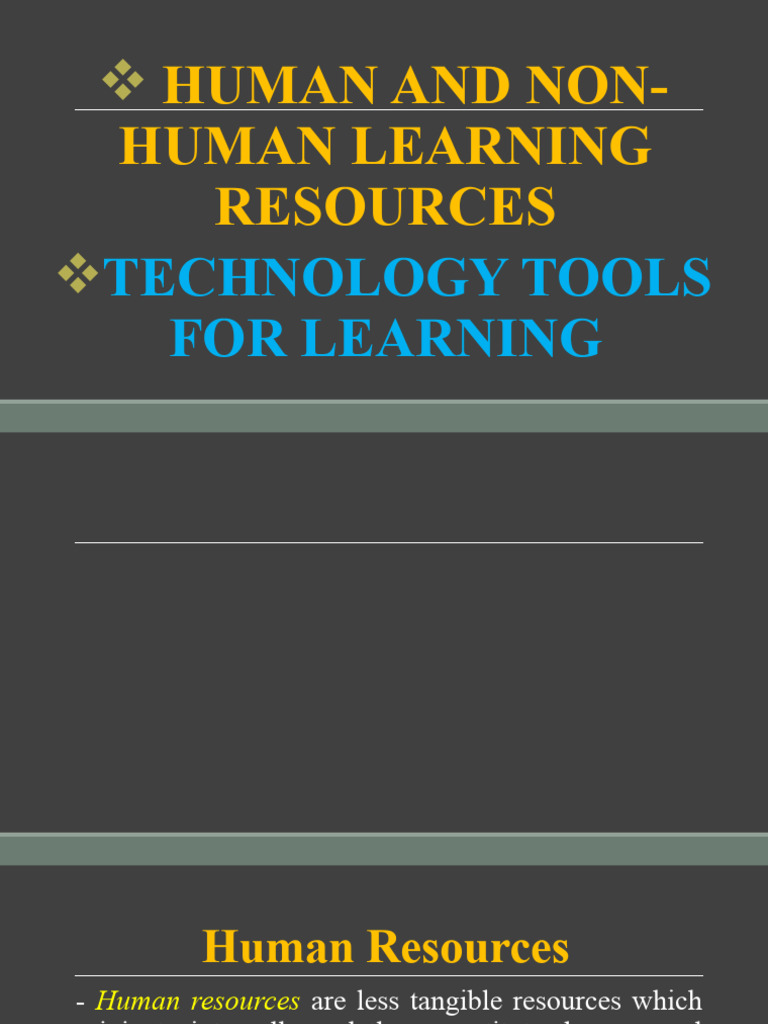 Human & Non-Human Learning Resources | PDF | Learning | Distance Education