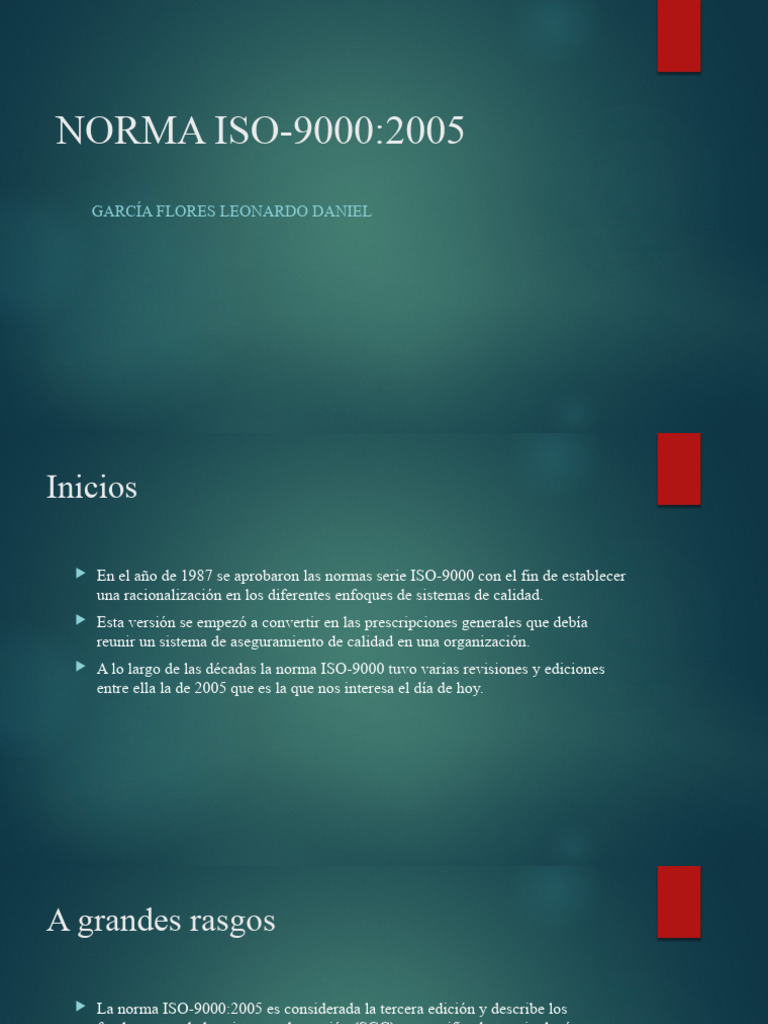 NORMA ISO-9000 Equipo 1 | PDF