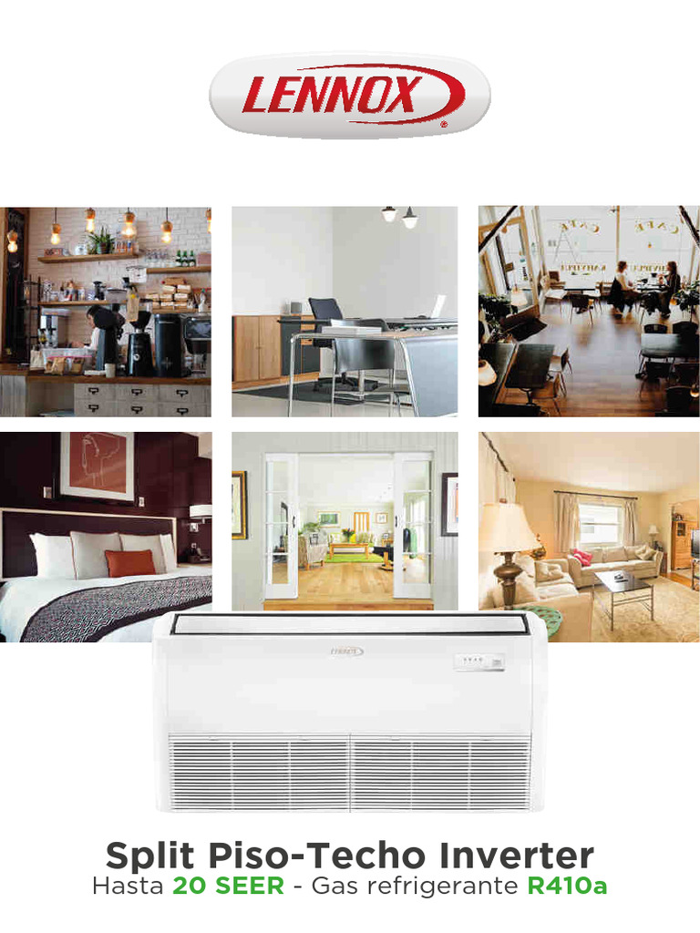 Split Piso Techo Inverter Lennox | PDF | Transferencia de calor | Temperatura
