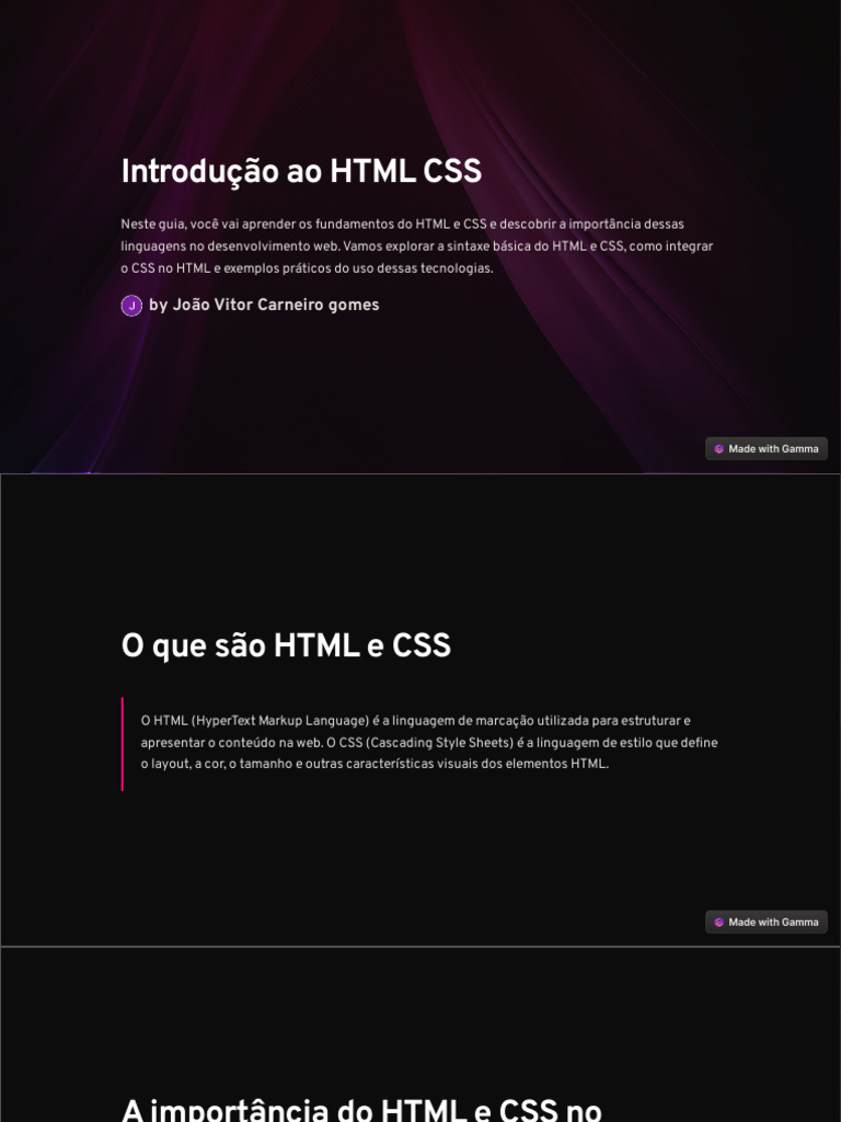 Introducao Ao HTML CSS | PDF | Html | Elemento HTML Introducao Ao HTML CSS | PDF | Html | Elemento HTML