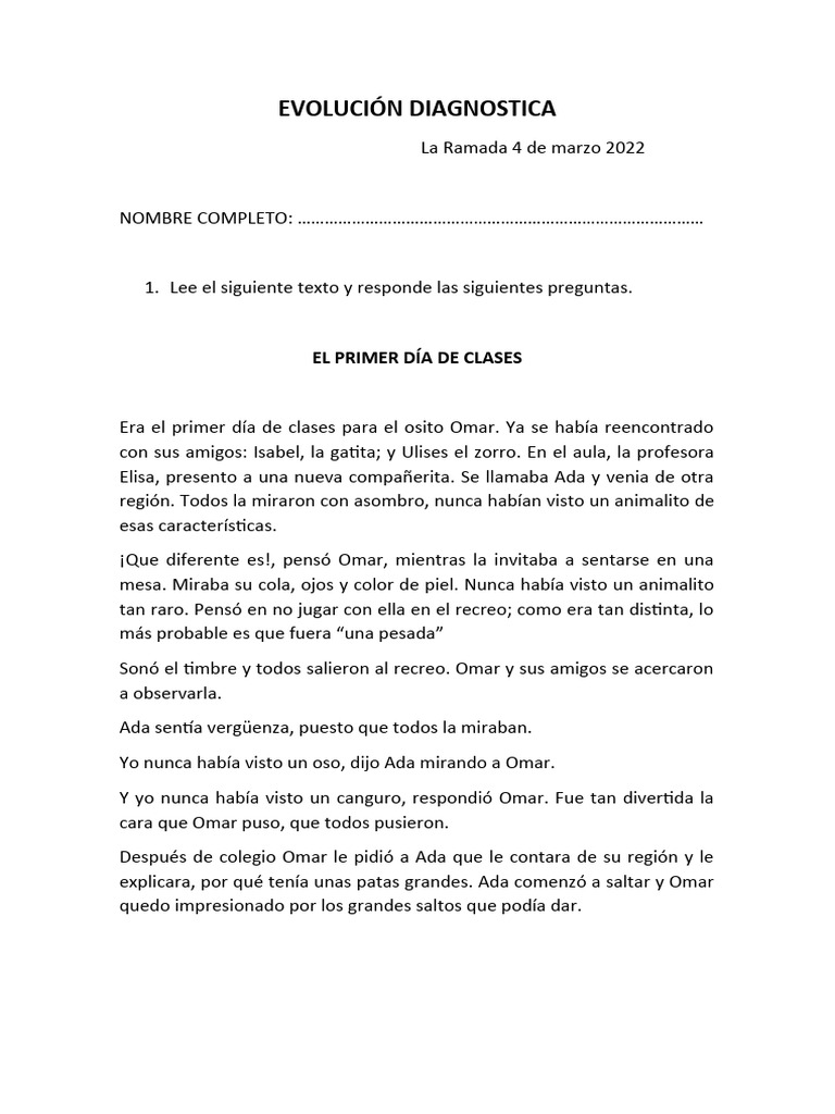 Primer día de clases: historia y actividades | PDF
