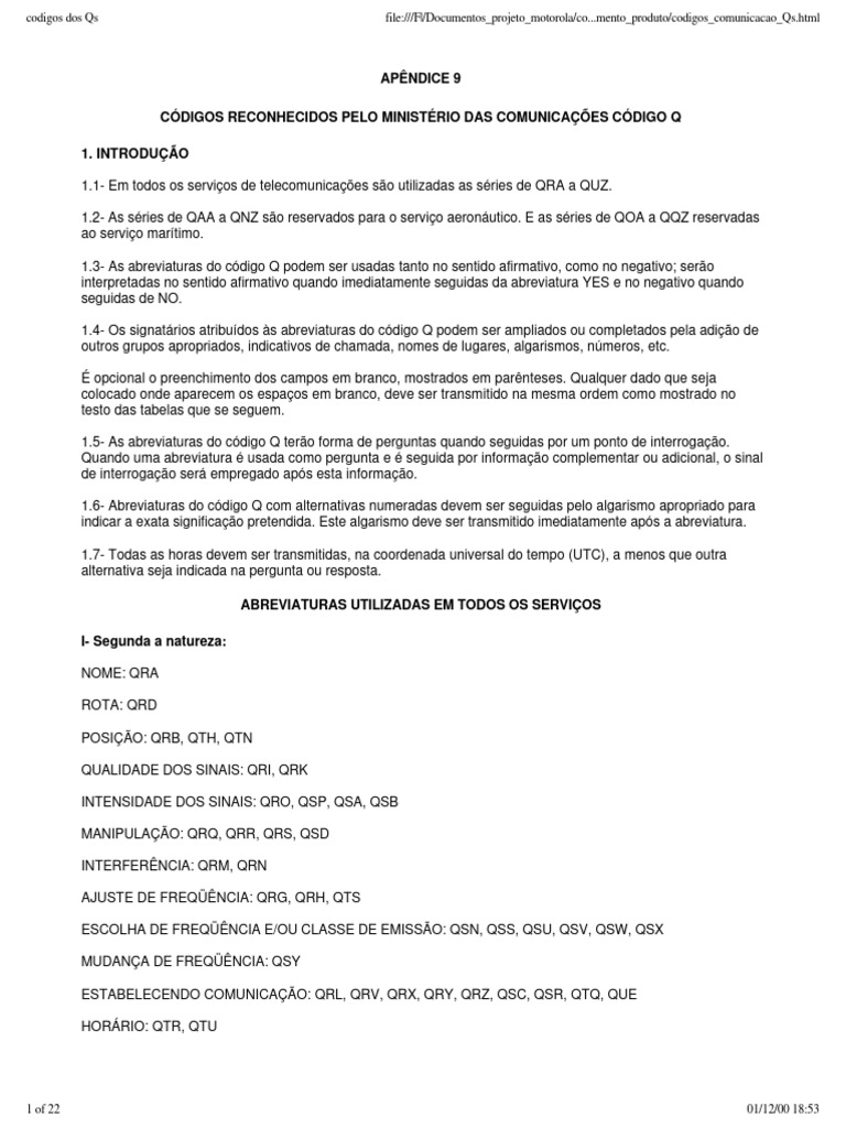 Significado do Código Q na Comunicação | PDF | Longitude | Informação