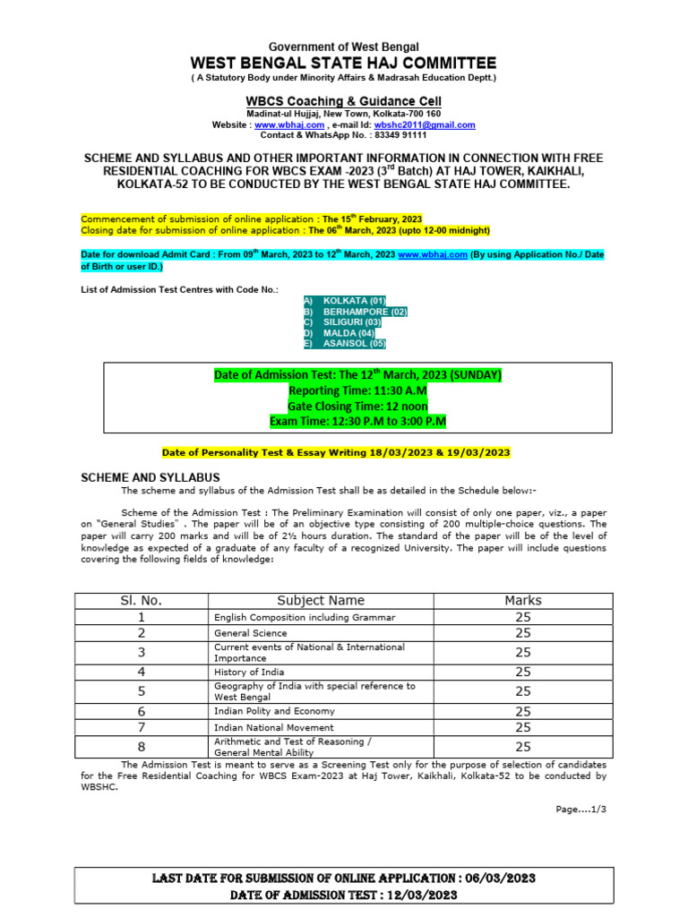 WBCS_Guide-2023 | PDF | Science | English Language
