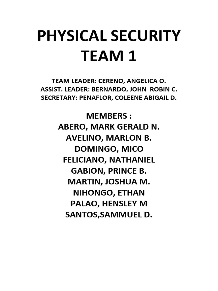 Final t1 Physical Sec | PDF | Closed Circuit Television | Parking Lot