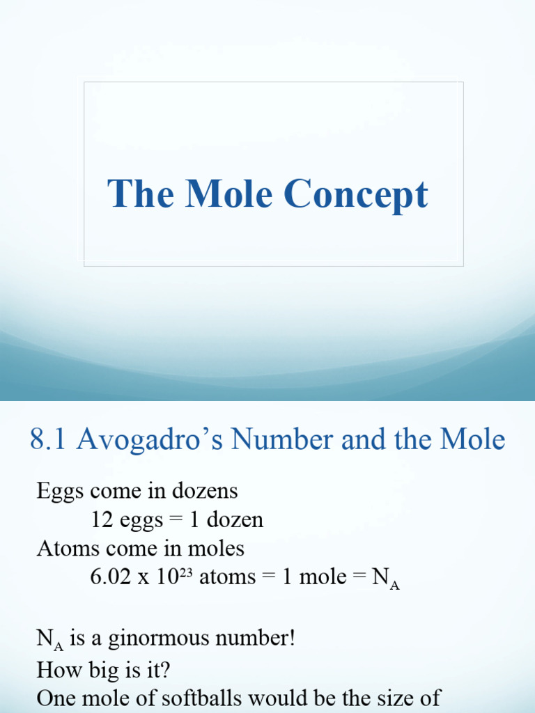 Mole Concept | PDF | Mole (Unit) | Gases