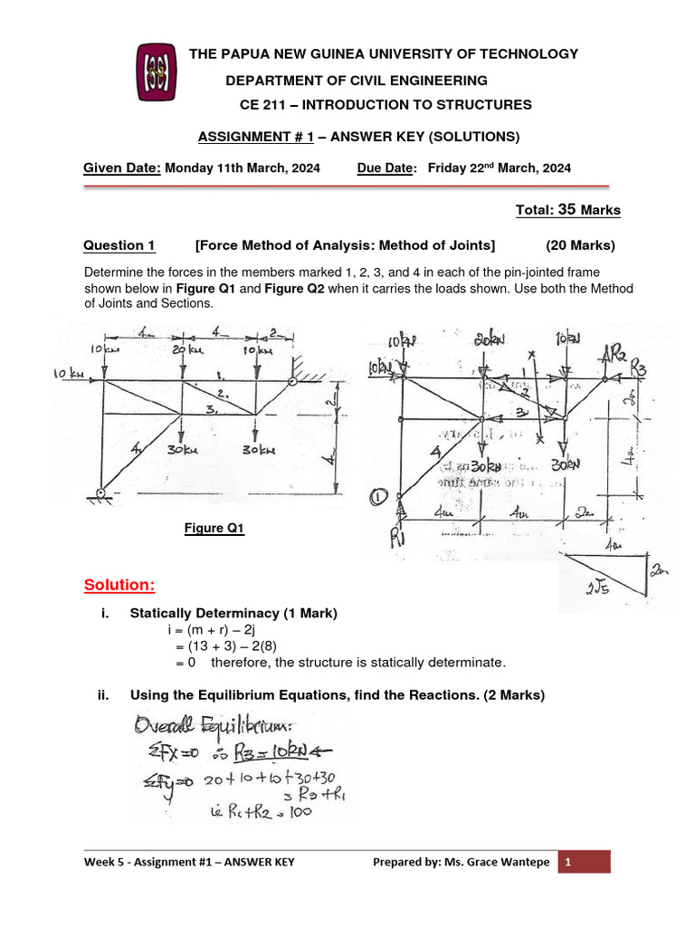 CE211-Assignment 1-Answer Key | PDF | Applied And Interdisciplinary ...