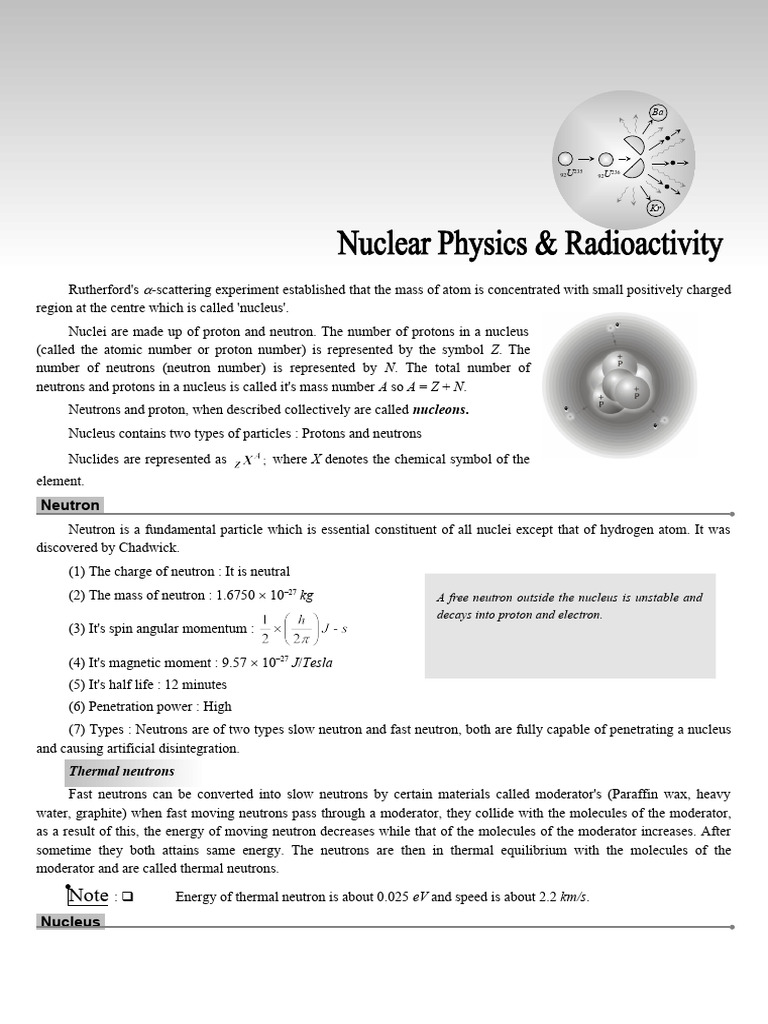 07-Nuclear Physics - (Theory) | PDF | Nuclear Fission | Neutron