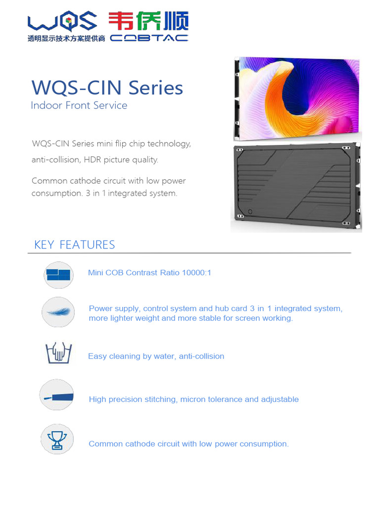 COB LED Indoor Series For ICT Projects | PDF | Pixel | Information And ...