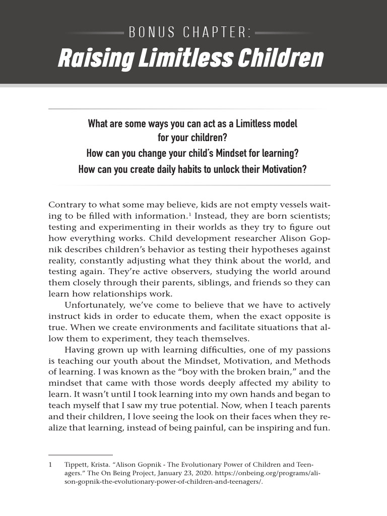 Raising Limitless Children v3 | PDF | Learning | Mindset