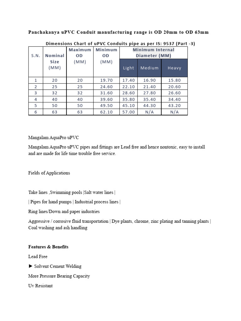Upvc Price Market | PDF | Pipe (Fluid Conveyance) | Water Supply