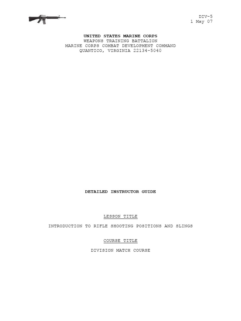 Rifle Shooting Positions & Sling Guide | PDF | Shooting | Rifle