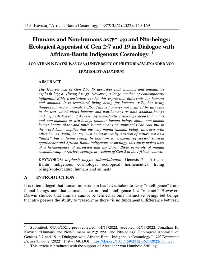 Biblical View of Humans and Non-Humans | PDF