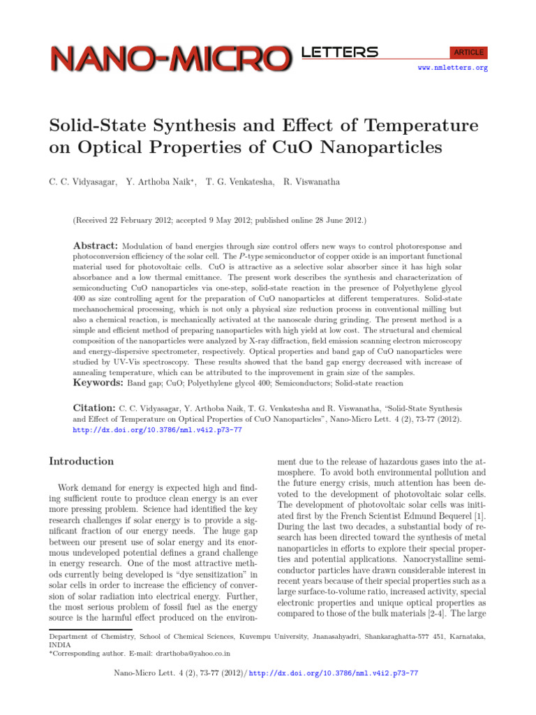 BF03353695 | PDF | Nanoparticle | Solid State Chemistry