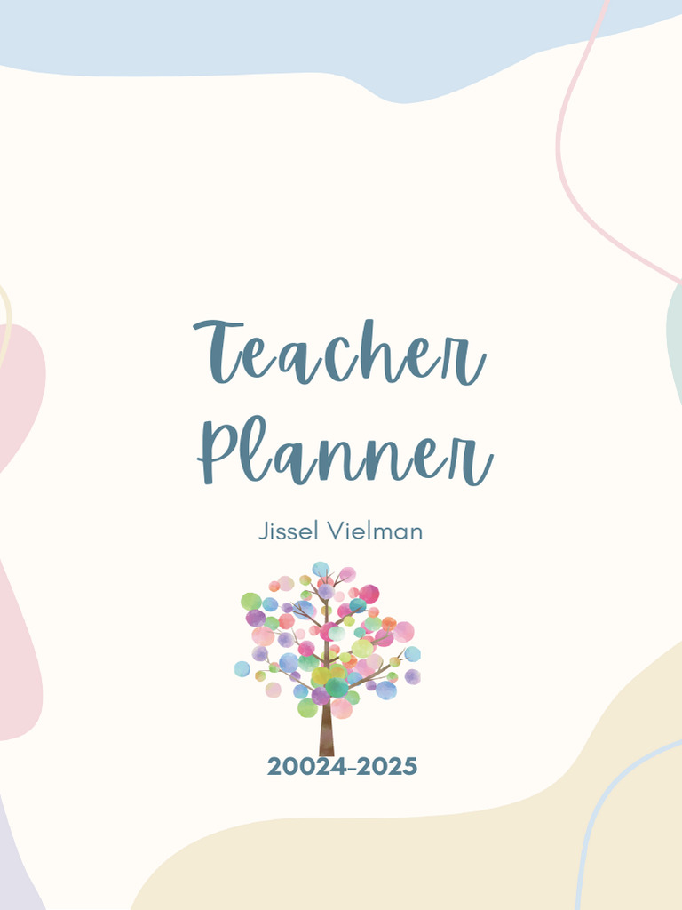 Teacher Planner For 2023 - 2024 in Cream Yellow and Pink Aesthetic ...