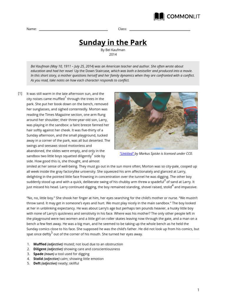Student Annotation Copy - Sunday in the Park | PDF