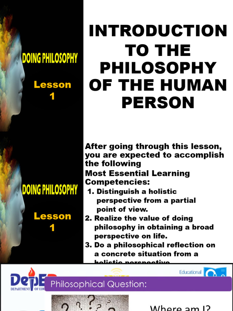 Philosophy Lesson 1 Doing Philosophy What Is Philosophy | PDF