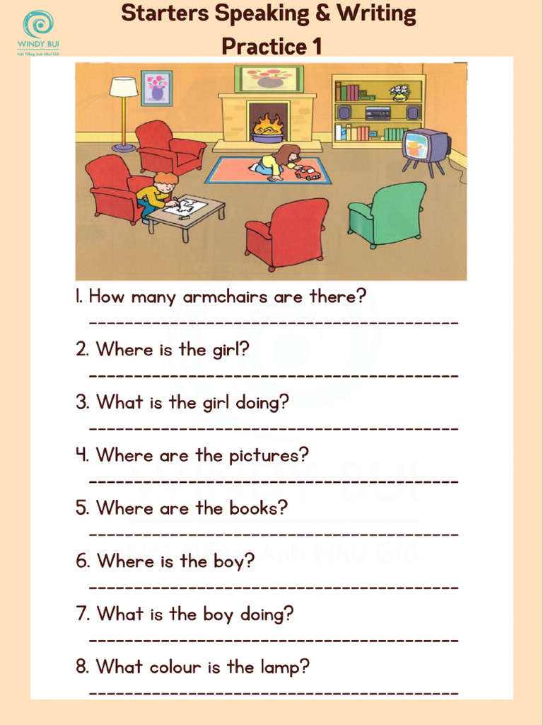 Starters Picture Description Worksheet (L) | PDF