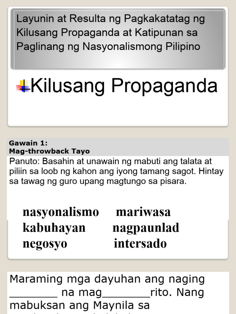 Layunin at Resulta NG Pagkakatatag NG Kilusang Propaganda at Katipunan ...