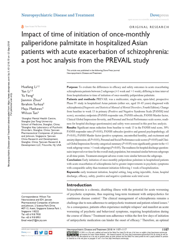 Acute Phase - PREVAIL Study | PDF | Schizophrenia | Antipsychotic