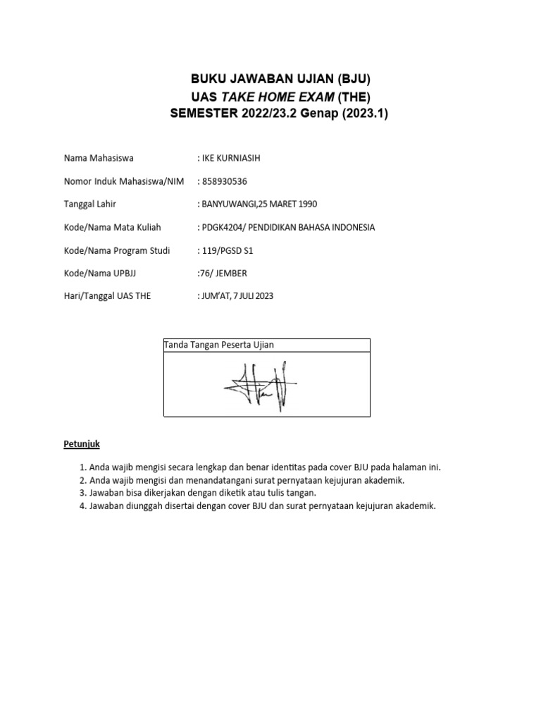 Surat Pernyataan Bju | PDF