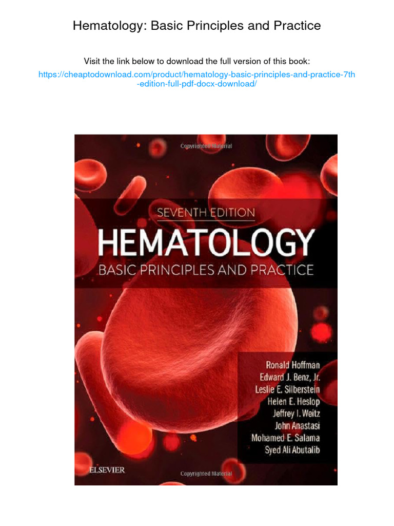 Hematology: Basic Principles and Practice. 7th Edition. ISBN 0323357628, 978-0323357623 | PDF ...