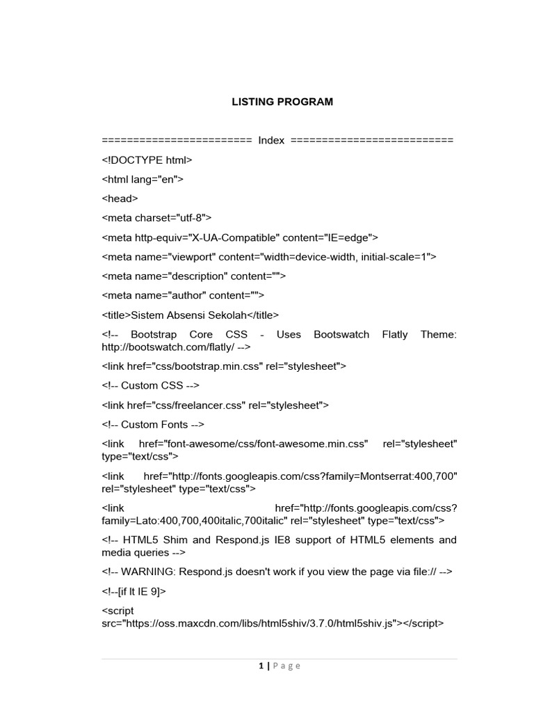 Listing Program 1 | PDF