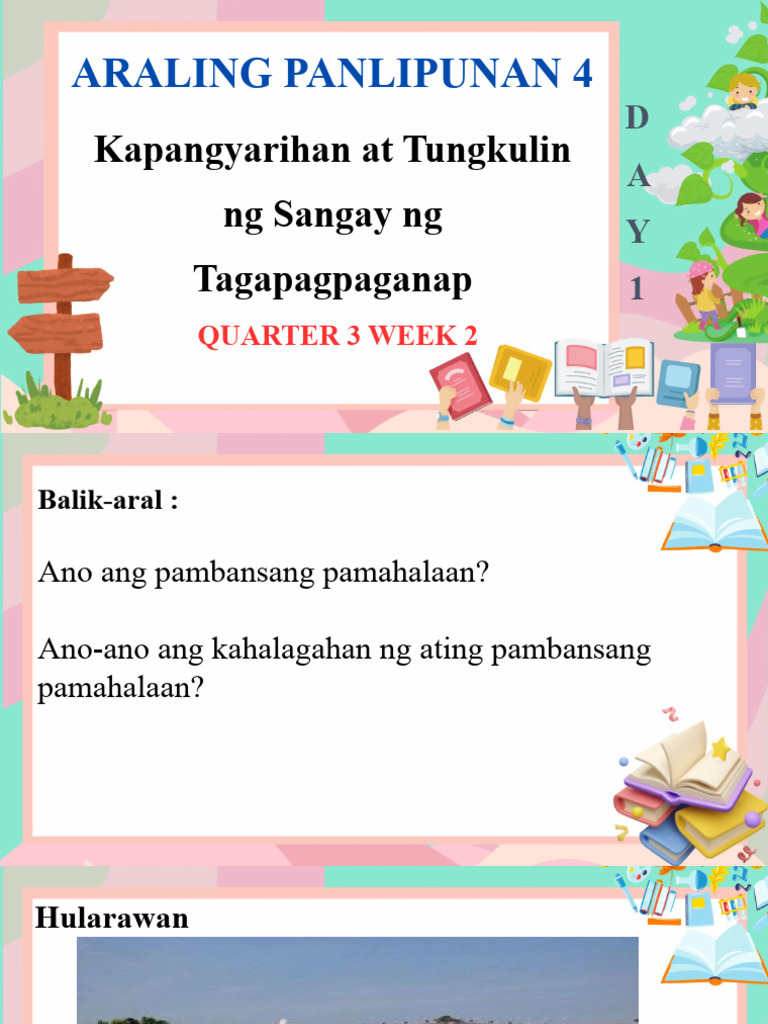 Araling Panlipunan 4: Kapangyarihan at Tungkulin NG Sangay NG ...
