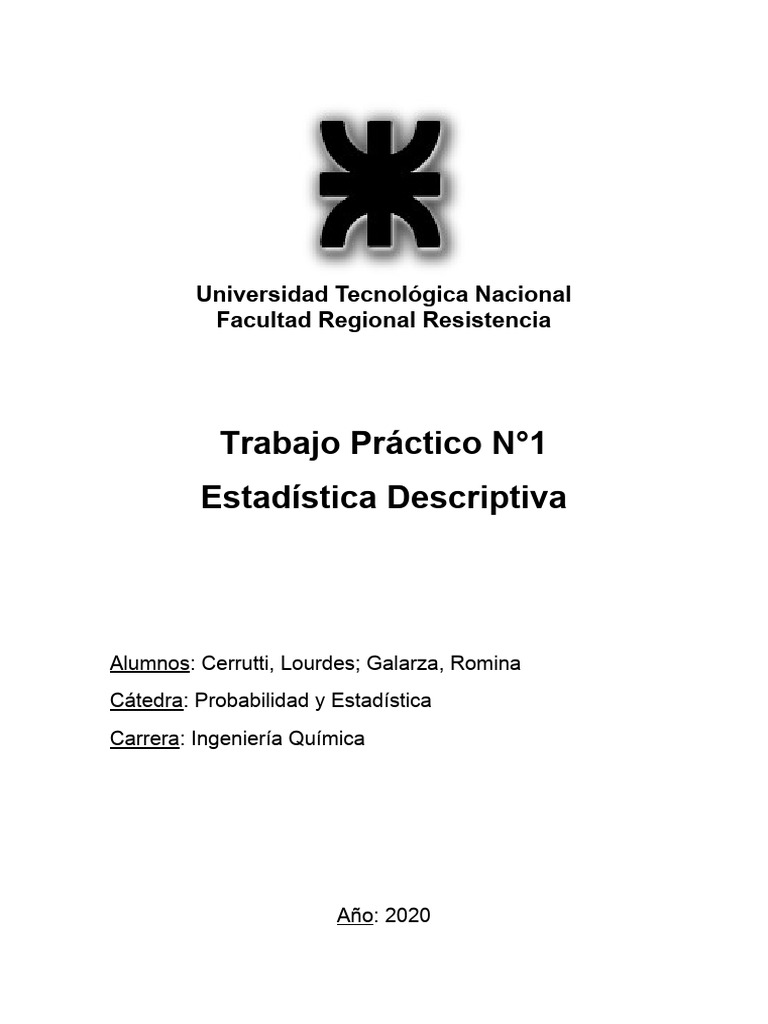 TP Grupal N°1 Descriptiva 2020 | PDF | Mediana | Desviación Estándar