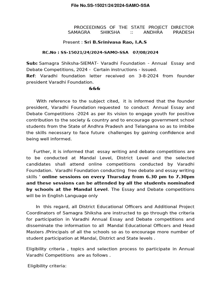 Varadhi Foundation Competition, 2024 | PDF