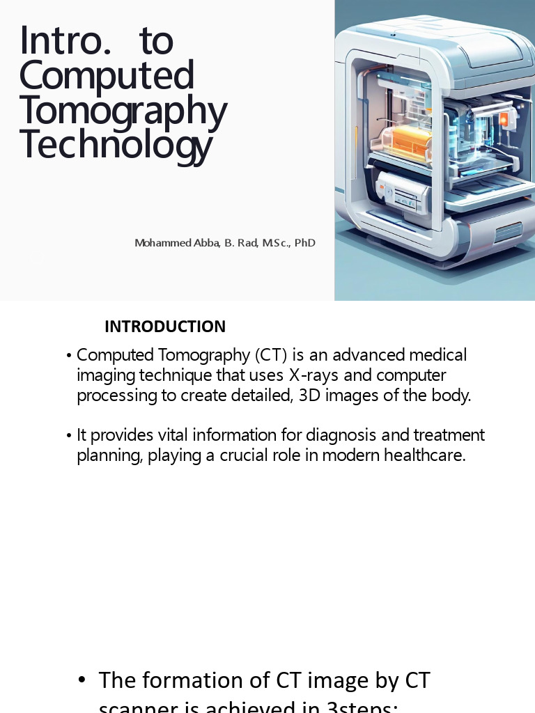 Intro. CT - Tech COMP. | PDF | Ct Scan | Central Processing Unit