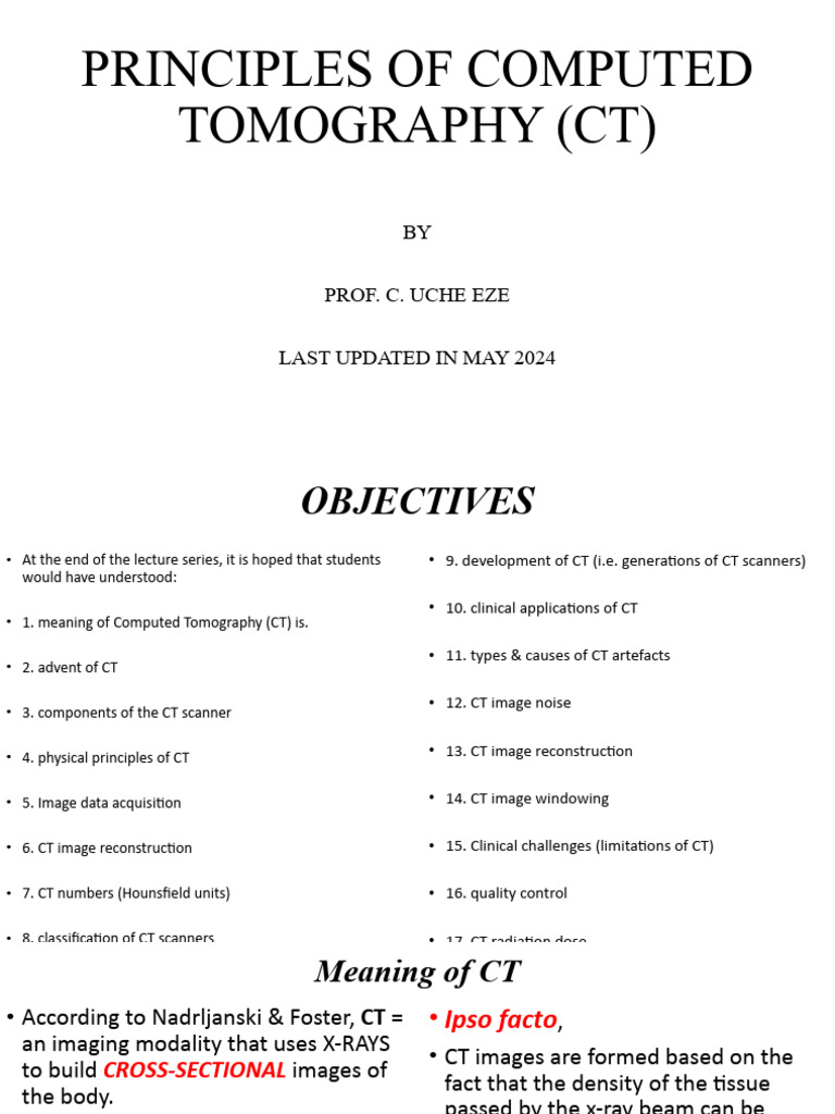 Principles of Computed Tomography | PDF | Ct Scan | X Ray