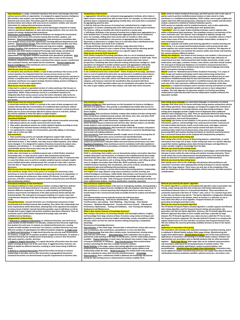 Data Warehouse | PDF | Data Warehouse | Cluster Analysis