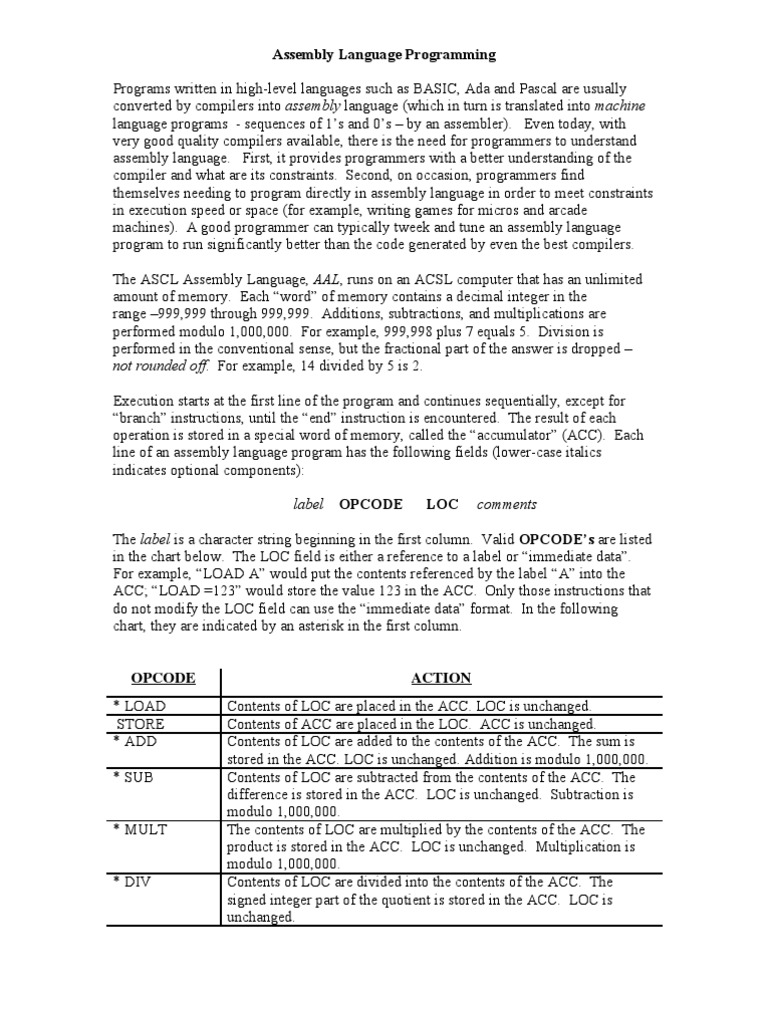 Assembly Language Programming | PDF | Assembly Language | Compiler