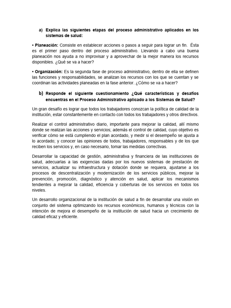 Proceso Administrativo en Salud | PDF | Planificación