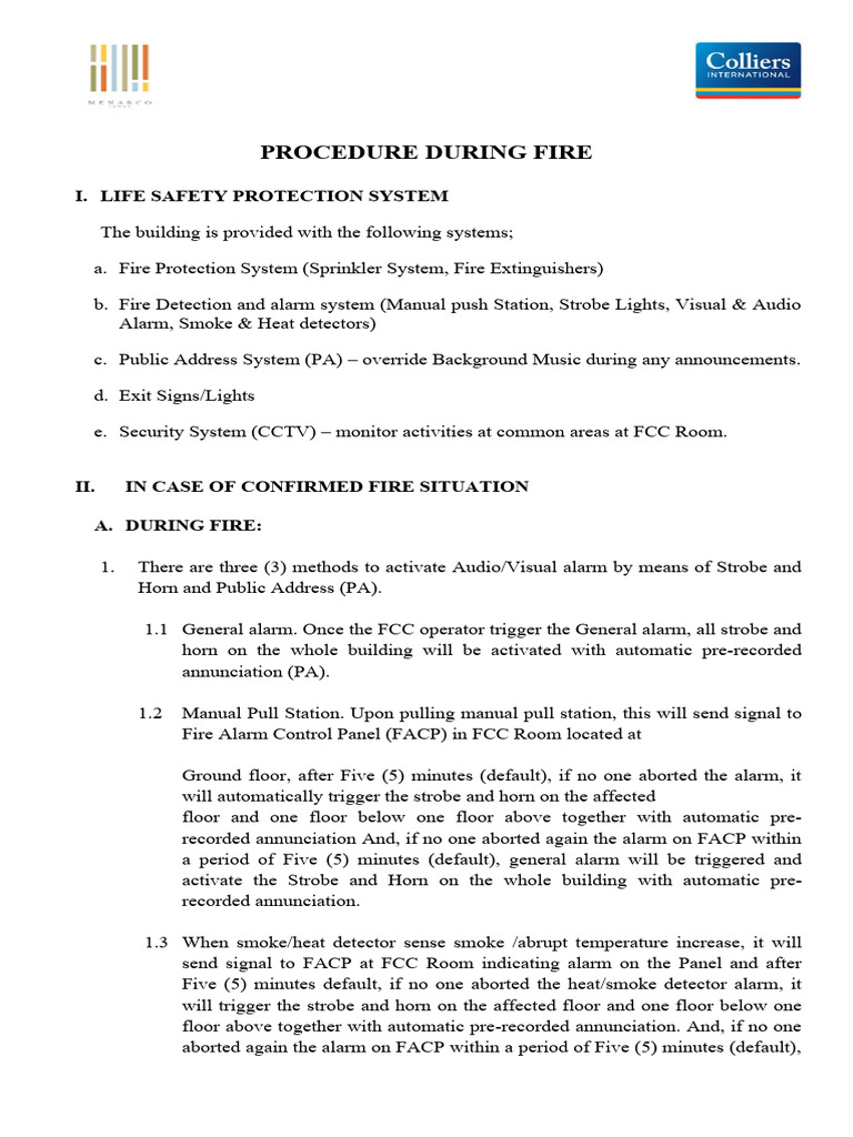 Procedure During Fire 2016 | PDF | Safety | Public Safety