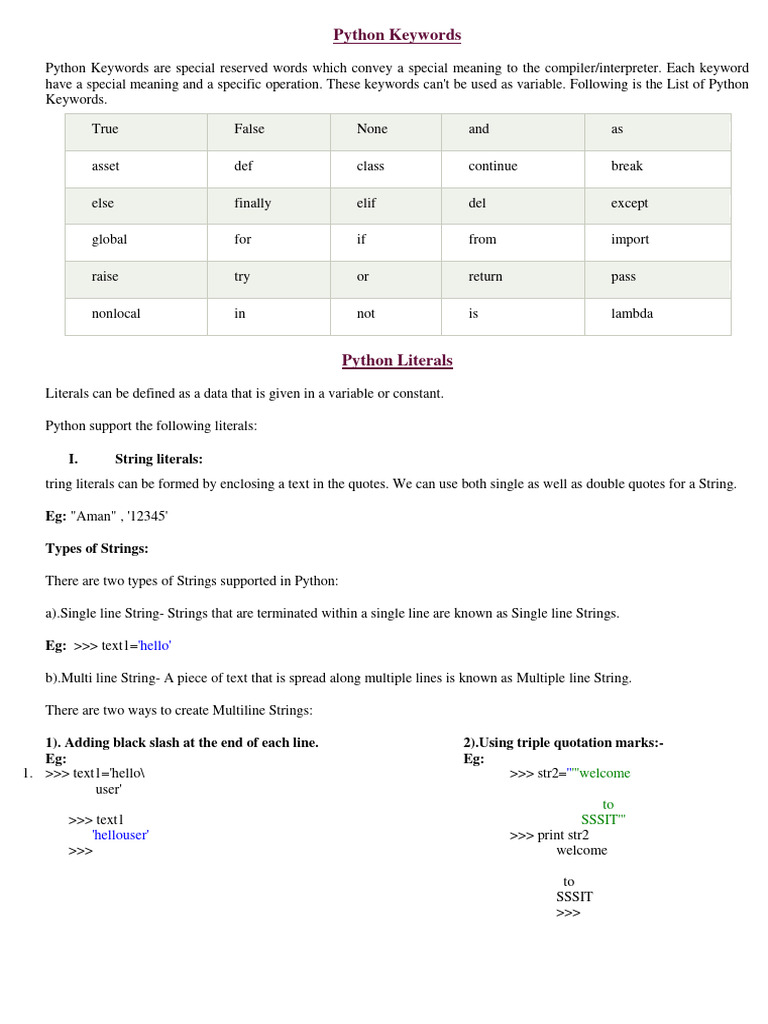 (PDf-4) Module 1-Python Introduction | PDF | Reserved Word | Boolean ... (PDf-4) Module 1-Python Introduction | PDF | Reserved Word | Boolean ...