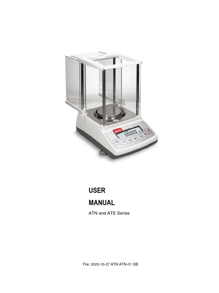 User Manual For ATN Series Balances | PDF | Weighing Scale | Calibration