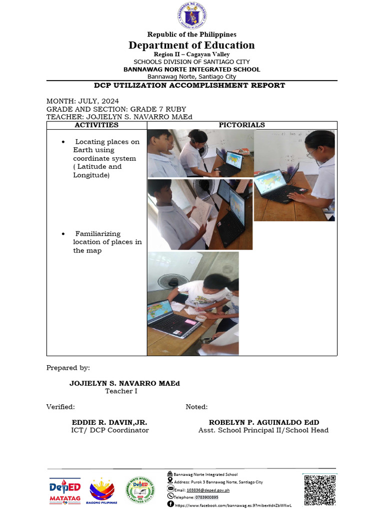 DCP Utilization Accomplishment Report - July | PDF