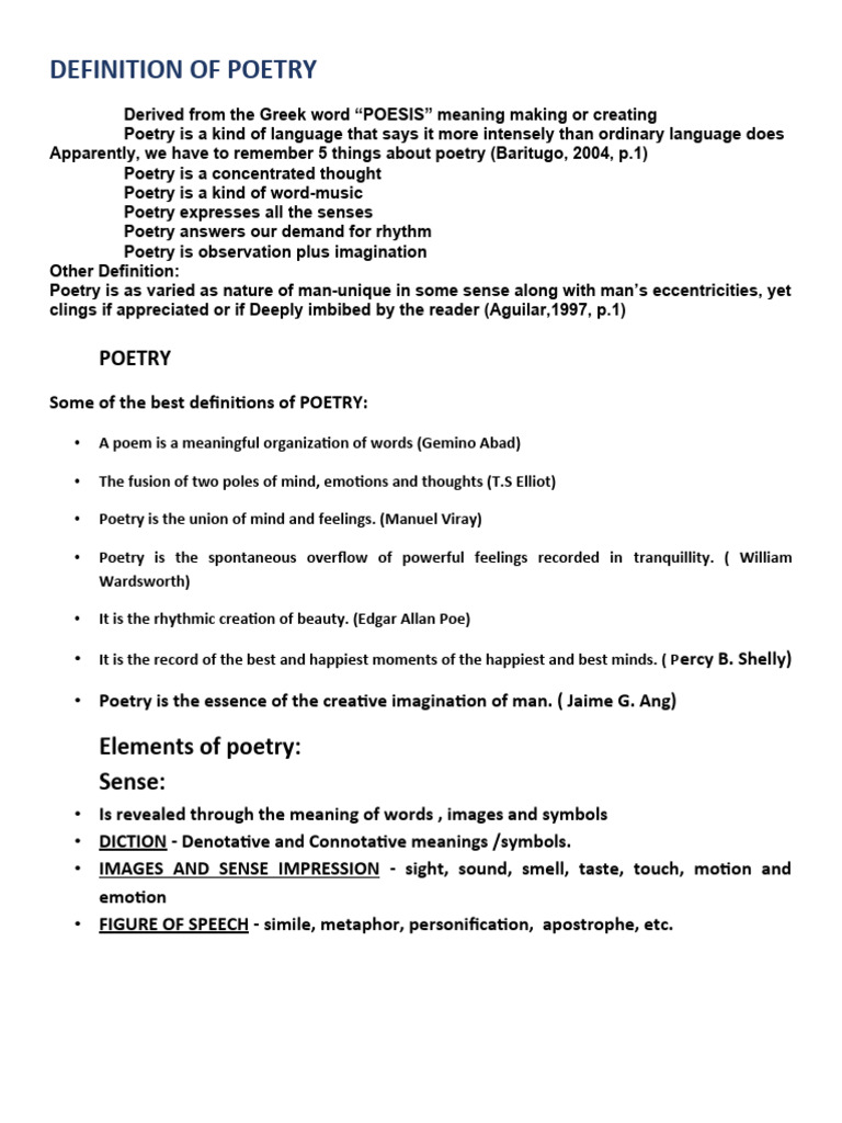 Understanding Poetry and Drama Elements | PDF | Poetry | Metre (Poetry)