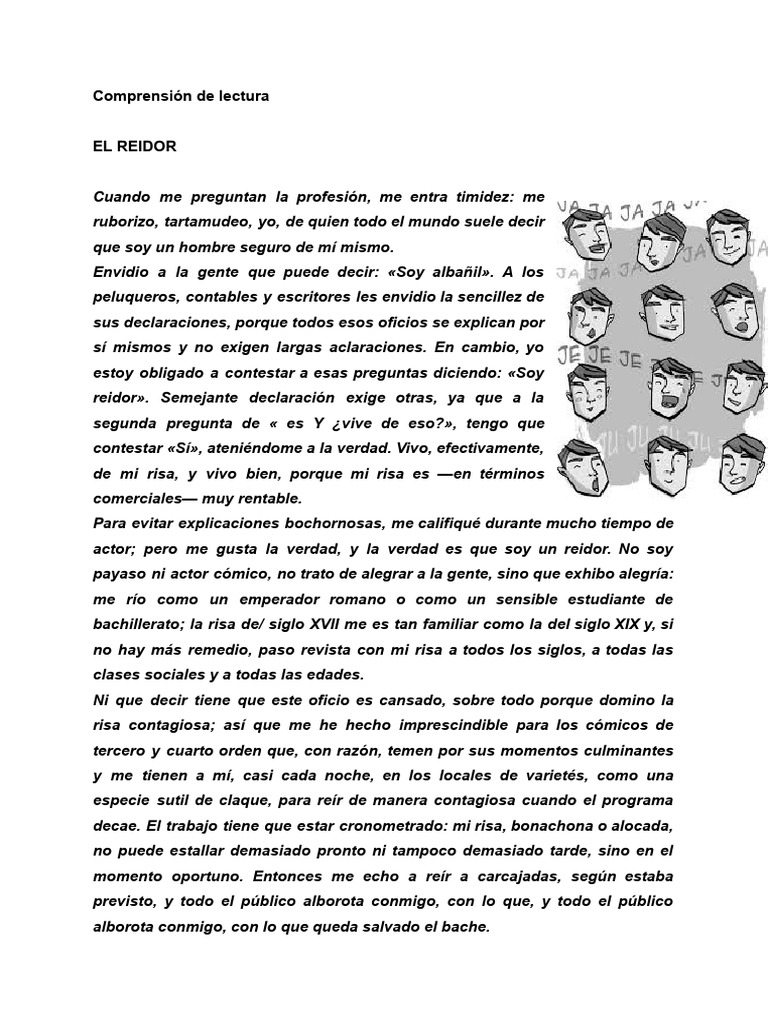 Santino Frenda - Comprensi-N de Lectura | PDF | La risa
