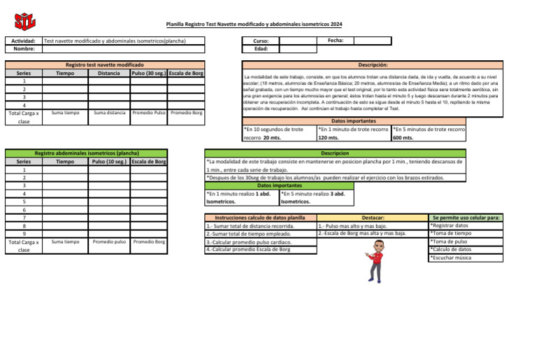 Planilla Registro Trote-Navette-Plancha 2024 | PDF