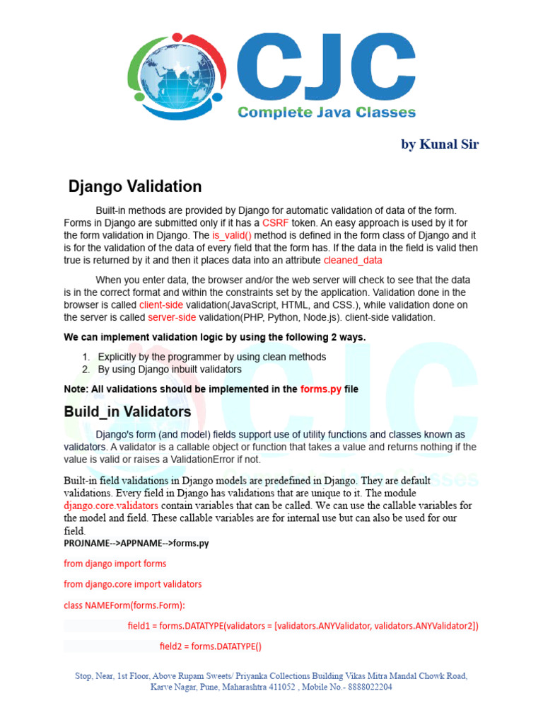 Django Validations | PDF | Dynamic Web Page | Computer Engineering